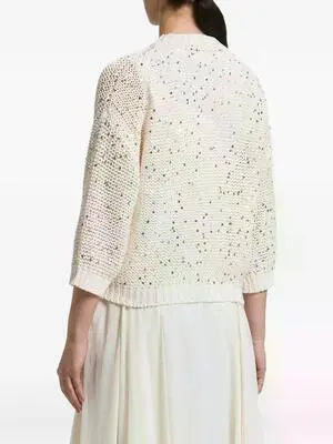 Peserico Sequin Embellished Open-knit Sweater