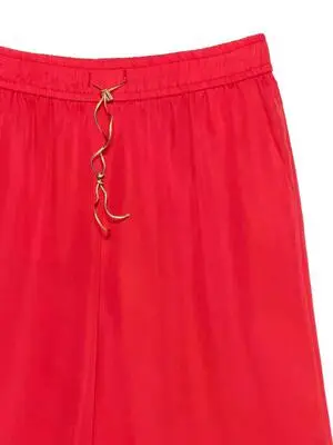 MERCI Drawstring Cropped Trousers - Red