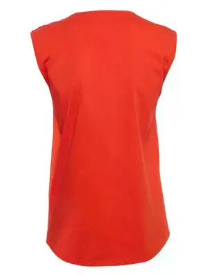 Balmain Sleeveless Logo Print T-shirt - Red