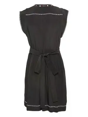 ISABEL MARANT VINTAGE Silk Eyelet Detail V-neck Sleeveless Dress