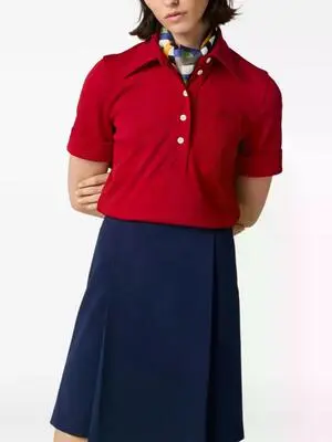 Miu Miu Embroidered Pointed Collar Top