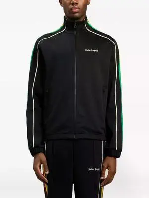 Palm Angels Logo Striped Track Jacket - Black
