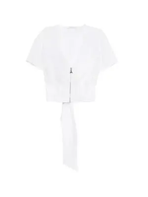 Patrizia Pepe Zip-fastening Cropped Top - White