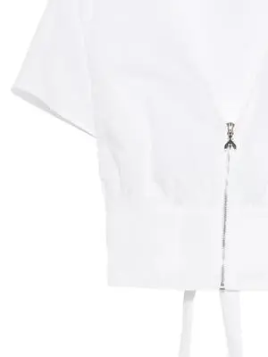 Patrizia Pepe Cropped Zip-fastening Top - White