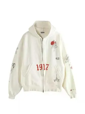 Balenciaga Tattoo Graphic-print Zip-up Hoodie