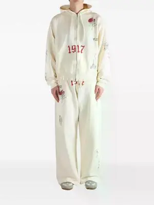 Balenciaga Tattoo Graphic-print Zip-up Hoodie