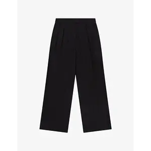OMNES Pearl Wide-leg Linen-blend Trousers - Black
