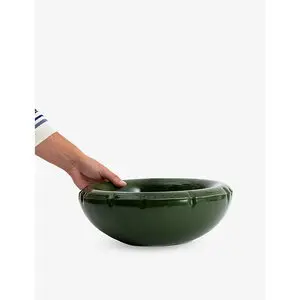 HOME STUDYO Mick Big Ceramic Bowl - Moss Gloss