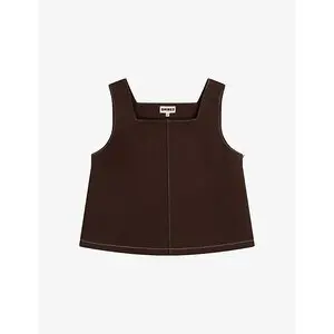 OMNES Sleeveless Square Neck Top - Chocolate