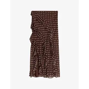 OMNES Darline Star-print Satin Midi Skirt