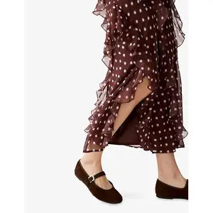 OMNES Darline Star-print Satin Midi Skirt
