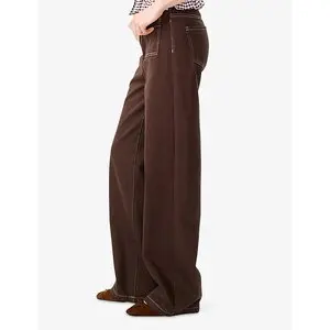 OMNES Wide-leg High-rise Jeans - Brown