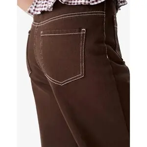 OMNES Wide-leg High-rise Jeans - Brown