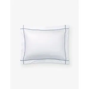 YVES DELORME Athena Bourdon-stitch Oxford Pima-cotton Pillow Case - Celeste