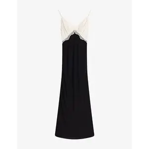 OMNES Colour-block Woven Maxi Dress - Black/white