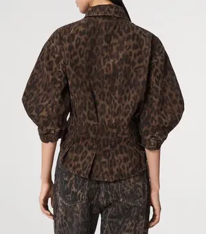 ALLSAINTS Nancy Leopard Print Denim Shirt