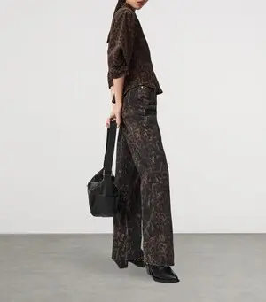ALLSAINTS Nancy Leopard Print Denim Shirt