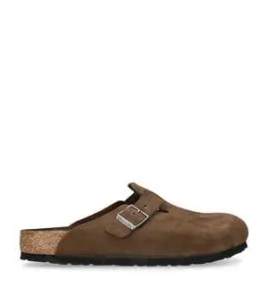 BIRKENSTOCK Birkenstock Suede Boston Clogs With Buckle Fastening Brown