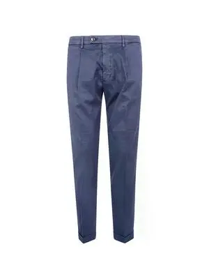 MICHAEL COAL Linen Frederick Trousers - Blue