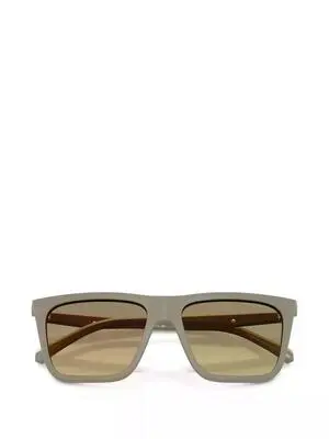 Emporio Armani Matte Rectangle Frame Sunglasses - Neutrals