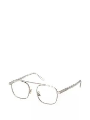 Zegna Square Frame Glasses - Silver