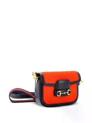 Gucci Horsebit 1955 Shoulder Bag Wool Mini - Blue