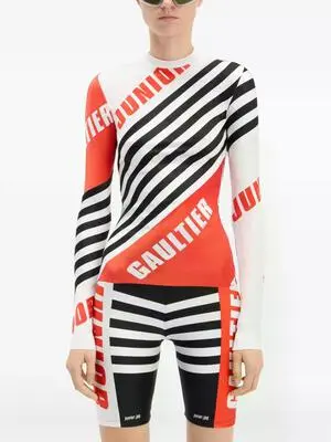 JEAN PAUL GAULTIER Long-sleeve Printed Top - White