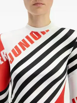 JEAN PAUL GAULTIER Long-sleeve Printed Top - White