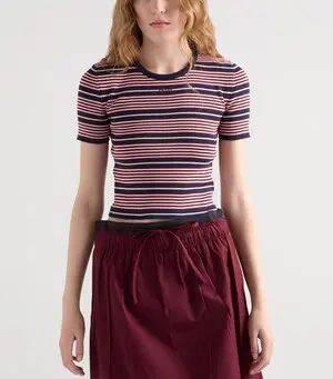 Prada Striped Cotton Blend T-shirt