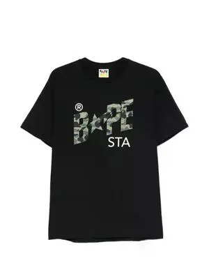 A BATHING APE Camouflage Logo T-shirt