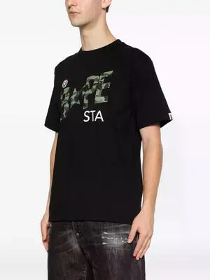 A BATHING APE Camouflage Logo T-shirt