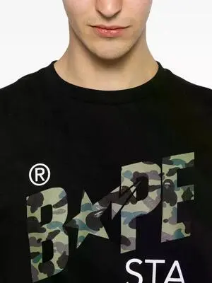A BATHING APE Camouflage Logo T-shirt