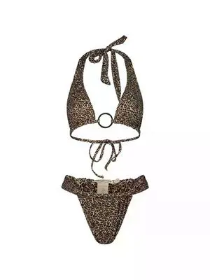 PARAMIDONNA Mirla Leopard Print Two-piece Swimsuit - Brown