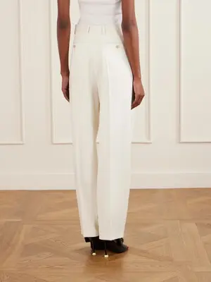 Givenchy Pleated Grain De Poudre Wool And Mohair-blend Wide-leg Pants