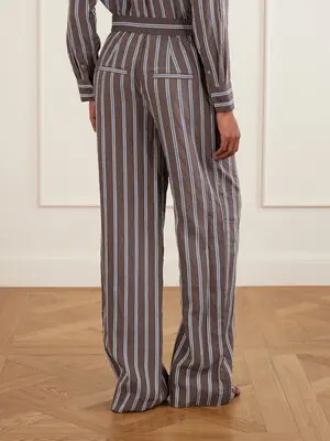 Veronica Beard Striped Wide-leg Trousers
