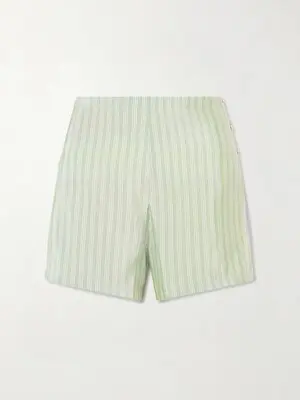 BODE Sylvan Striped Silk-satin Shorts