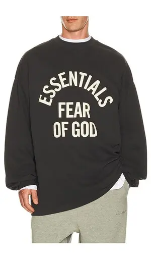 Fear Of God Campus 90's Long Sleeve Tee - Black