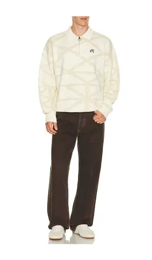 MALBON Verdant Quarter Zip Sweater - Cream