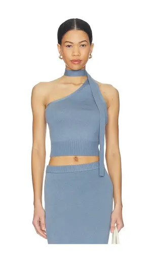 LOVERS AND FRIENDS Genie One Shoulder Tank Top - Blue