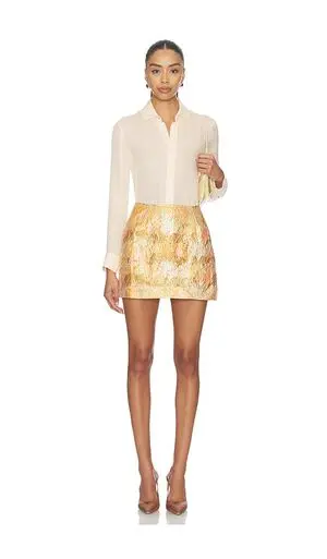 Renggli Silk Georgette Button Up Shirt - Peach