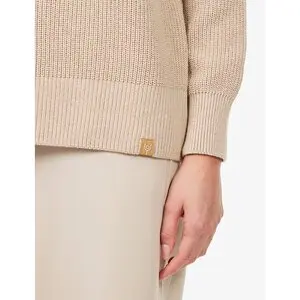 NOW YOU LIVE Laughton V-neck Knitted Cotton Jumper
