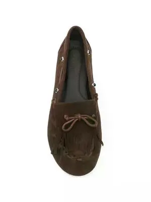POSA Suede Fringe Detail Loafers