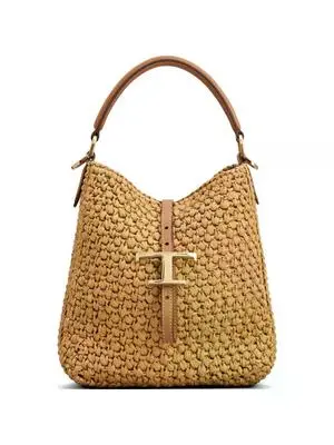 TOD'S Woven Tote Bag With Logo Appliqu
