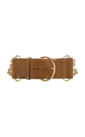 Chloé Chloé Wide Leather Chain Belt Khaki