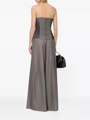 Alberta Ferretti Wool Tweed Bustier Top