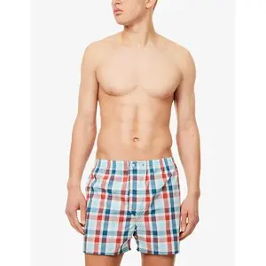 Derek Rose Classic-fit Cotton Boxer Shorts - Blue