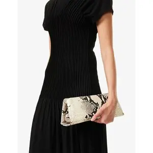 VERAFIED Embossed Leather Shoulder Bag - Phython