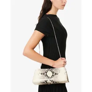 VERAFIED Embossed Leather Shoulder Bag - Phython