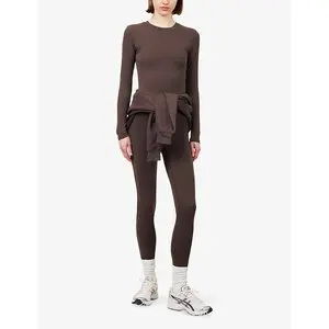 THE COUTURE CLUB Sculpting Long-sleeve Stretch-jersey Top - Chocolate