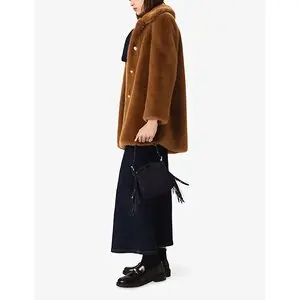 Maje Collared Faux Fur Mid-length Coat